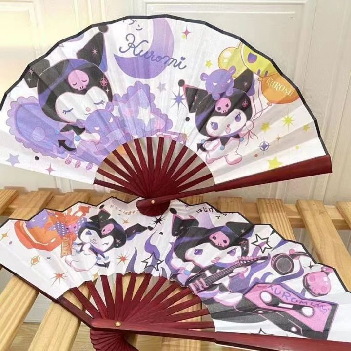 Sanrios Kuromi My Melody Cinnamoroll Cartoon Character Folding Fan ...