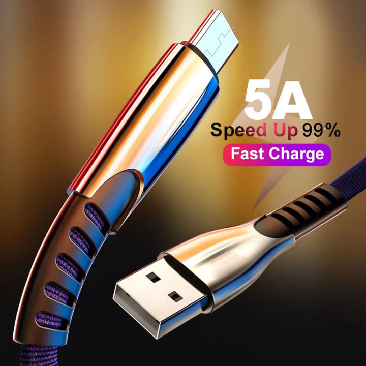 5A Fast Charging Cable Micro UsbType-CLightning For Android Phone Quick ...