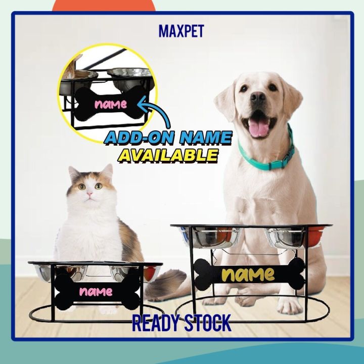 [MaxPet] Pet Dog Cat Feeding Feeder Food Raised Stainless Steel ...
