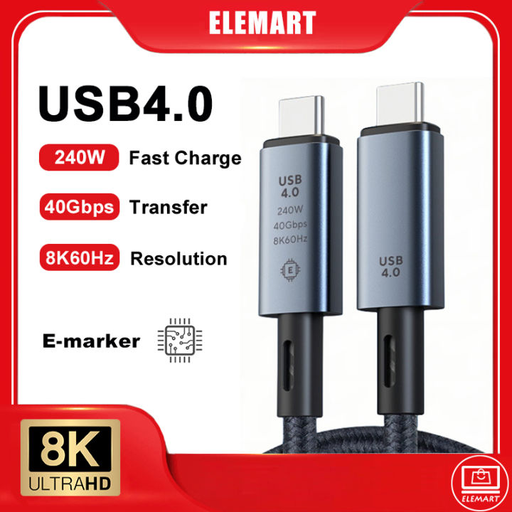 USB4 Type C Cable Thunderbolt 4 PD 240W Fast Charging 8K/60Hz Data Cable | Lazada Singapore