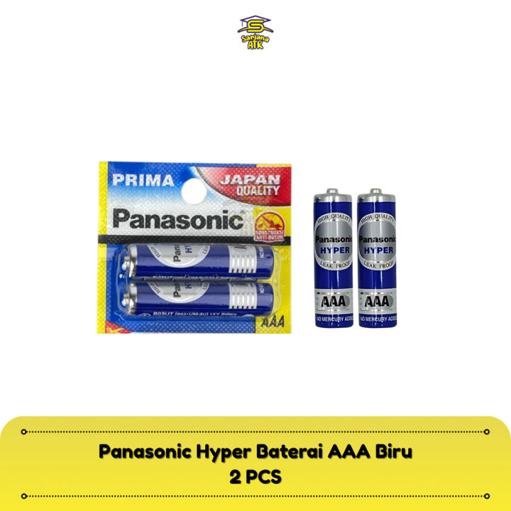 (2 pcs) Panasonic Baterai AAA / Zinc Carbon Batterry Hyper General ...