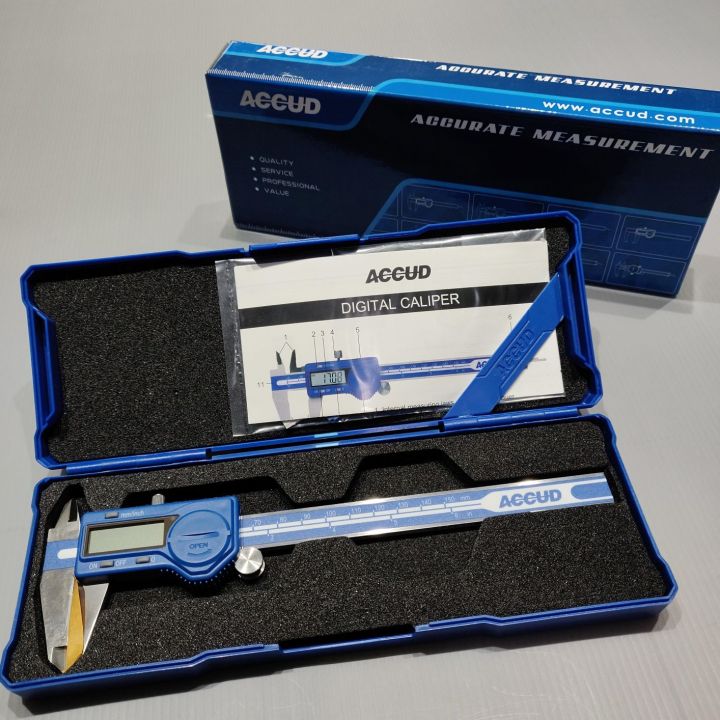 เวอร์เนียร์แบบดิจิตอล 6 นิ้ว Digital caliper ACCUD 111-006-12 | Lazada.co.th