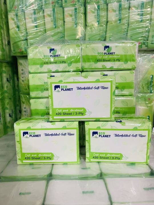 ECOPLANET COD#10Pack 4ply 420 Sheets (1 Pack 8 Pcs) Disposable 4ply ...
