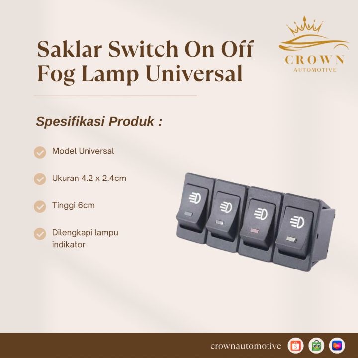 Switch Saklar Foglamp Mobil On Off Universal 12V | Lazada Indonesia