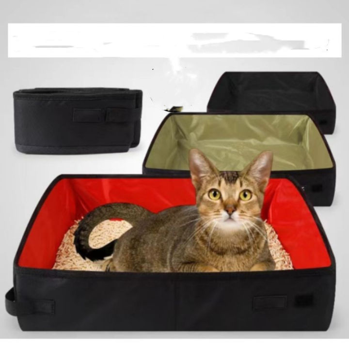 Collapsible Litter Box Foldable Portable Splash-Proof Pet Cat Litter ...
