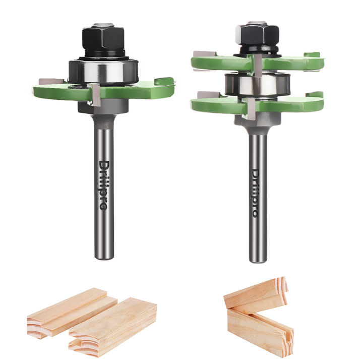 Mustool 2pcs 1/2 or 1/4 inch Shank Tongue and Grooving Router Bit Set 3 ...