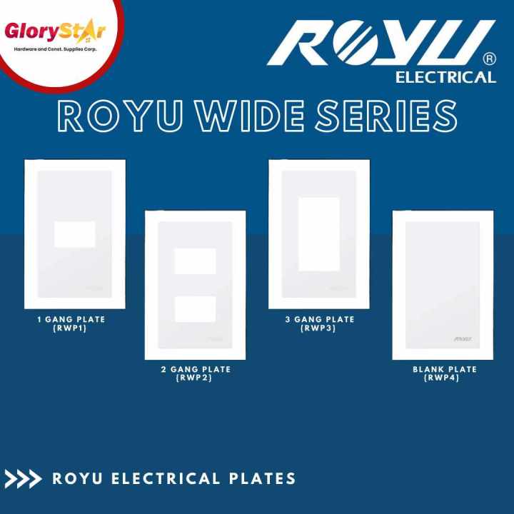 ROYU ELECTRICAL PLATES | 1-Gang/2-Gang/3-Gang/Blank Plate | WIDE SERIES ...
