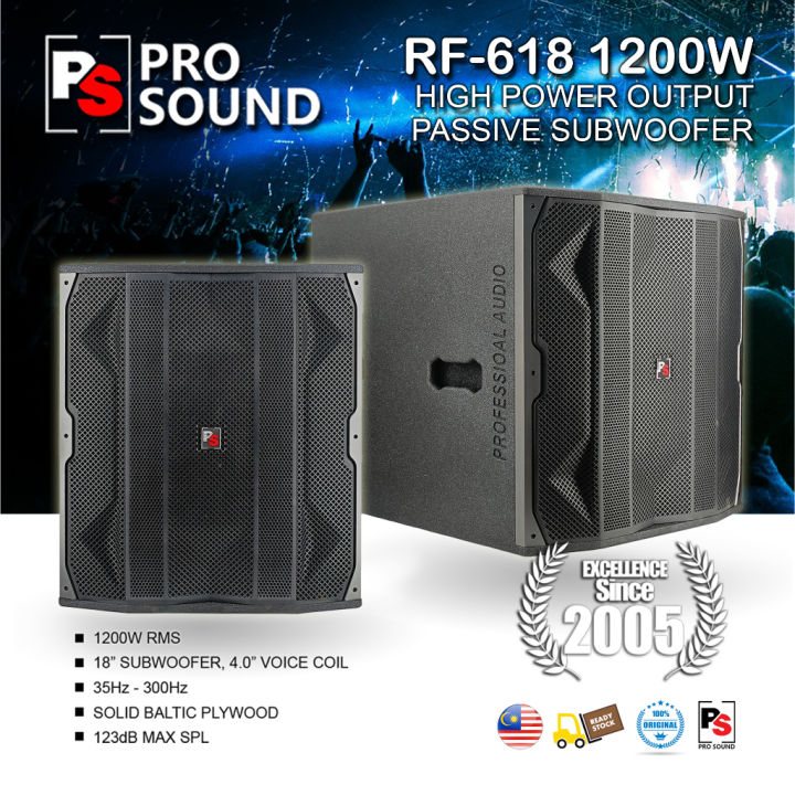 ( SEBIJI ) PS Pro Sound RF-618 18" Passive Subwoofer 1200W Professional Stage Performance Used ...