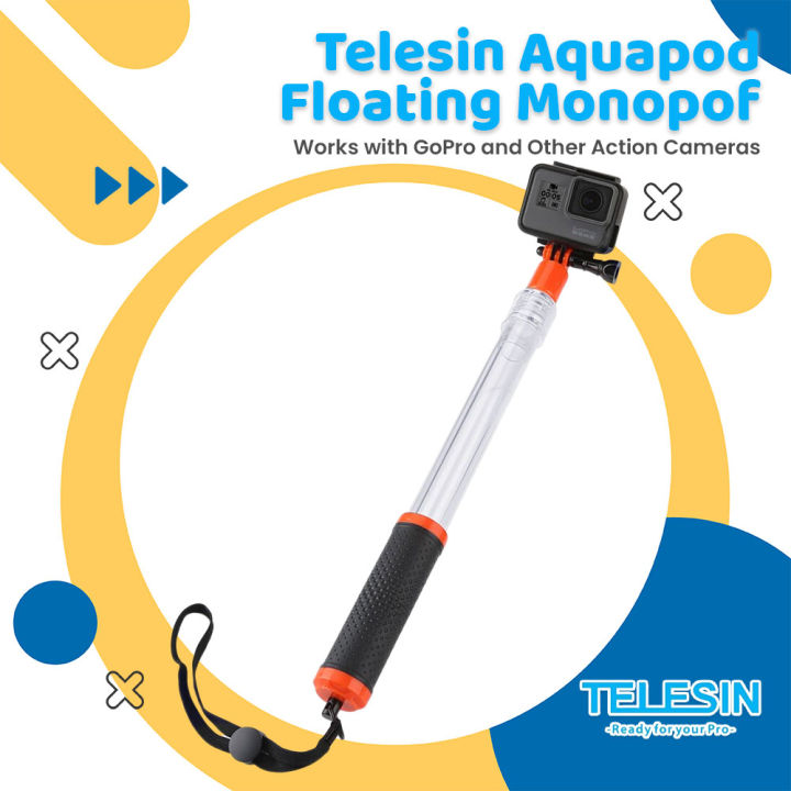TELESIN Monopod Aquapod Floating Pole For GoPro SJCAM DJI Osmo Action ...