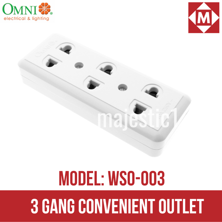 Omni Original Surface 3 or 4 Gang Convenience Outlet WSO-003 / WSO-004 ...