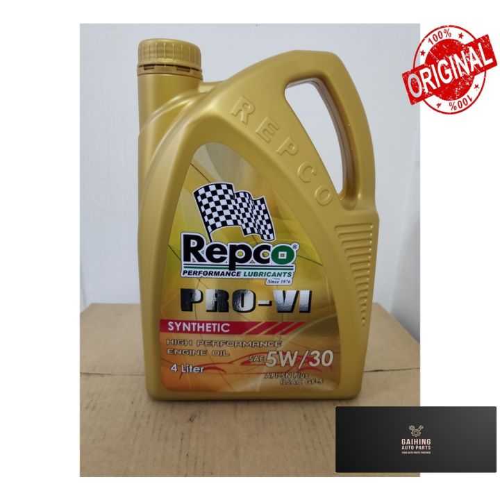 Repco Engine Oil Repco Pro Vi 5W 30 API SN Plus ILSAC GF 5 Semi Synthetic High Performance Engine Oil 4L 4L Engine Oil For Cars Lazada Lazada
