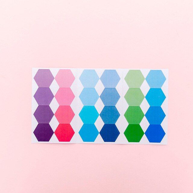 【Worth-Buy】 Gradient Color Hexagon Label Memo Pad Sticky Notes Memo ...