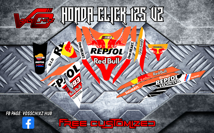 Decals, Sticker for Honda Click V2 Repsol | Lazada PH