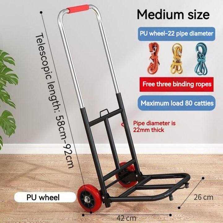 In Stock Folding Trolley Hand Truck Push Cart Black Foldable Shopping ...