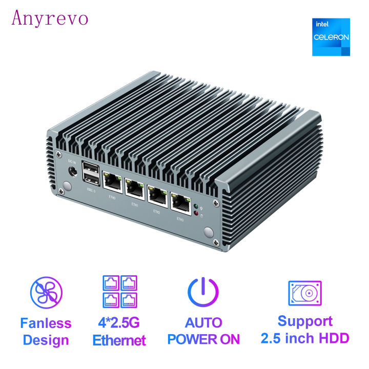 2.5G pfSense Firewall intel Pentium N4000 Celeron J4125 4*Intel 2.5G LANs Nics Soft Router DDR4 ...