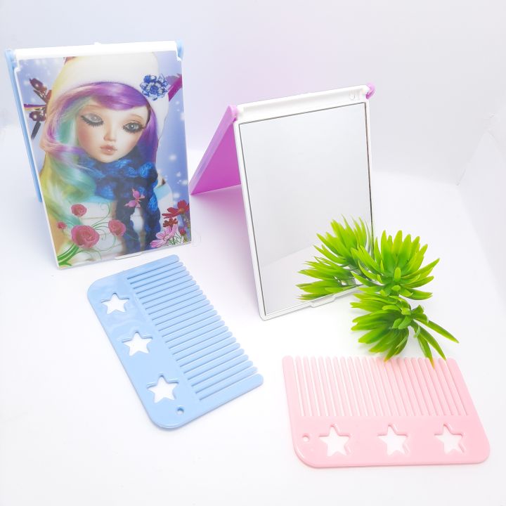 Cermin Lipat Cermin Sisir Casing 3D Tiga Dimensi Cantik Kaca Cermin ...