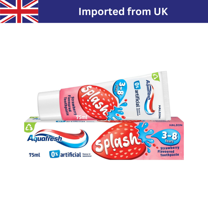 ยาสีฟันเด็ก Aquafresh Splash Strawberry Flavour Kids Toothpaste 3-8 ...