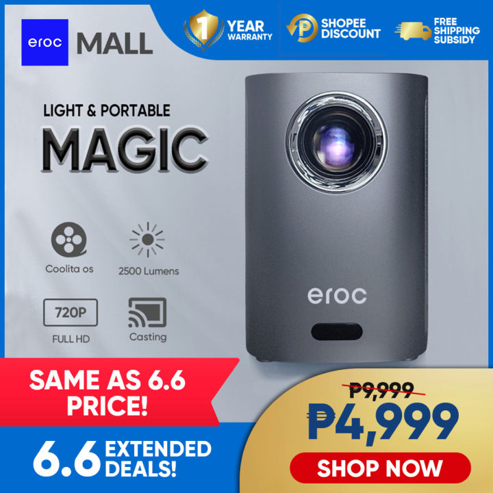 Eroc Magic Pro Projector Built-in Speaker FULL HD Decoding 2800 Lumens ...