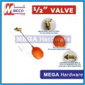♈ MECO Forged Brass Float Valve (12, 34, 1) Fitting PVC Plastic Float ...