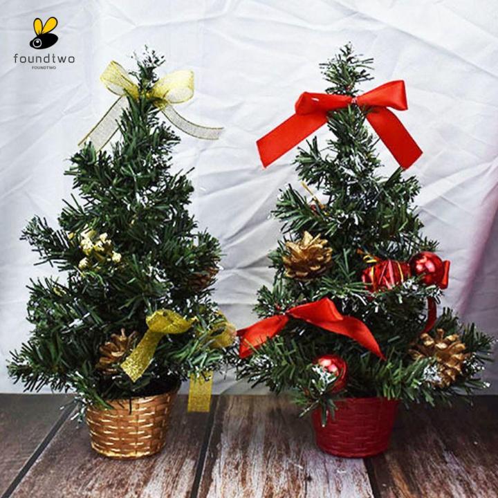 FOUNDTWO 20/30/40cm Mini Christmas Tree Lifelike Plastic Christmas Tree ...