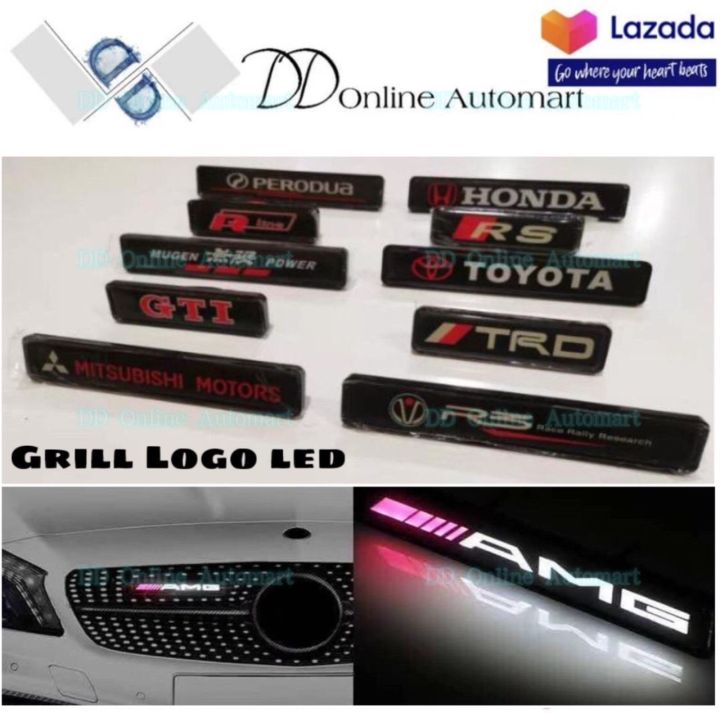 (New)Car Styling LOGO Car front Hood Grill Emblem Led Light Perodua TRD ...