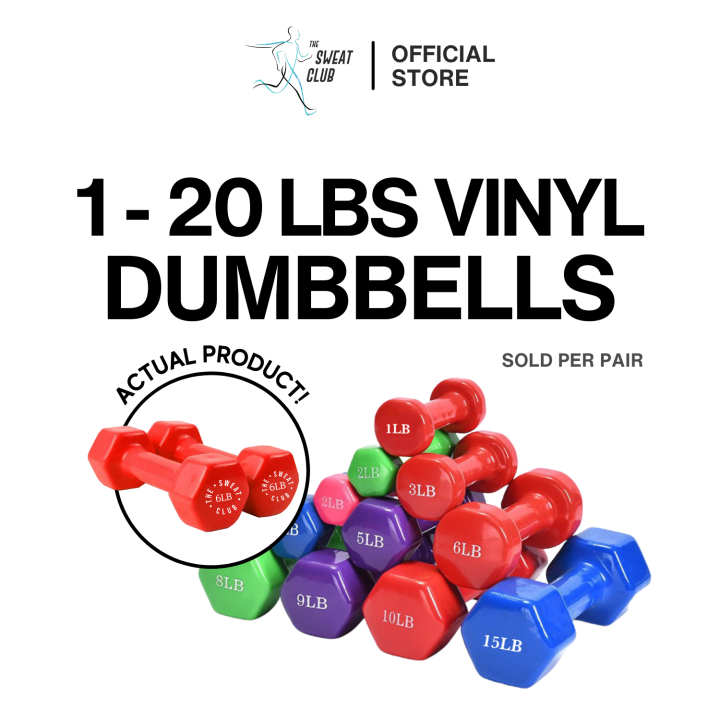 THE SWEAT CLUB 1 - 20 LBS Pair Of Vinyl Dumbbells Lady Dumbbell Set ...