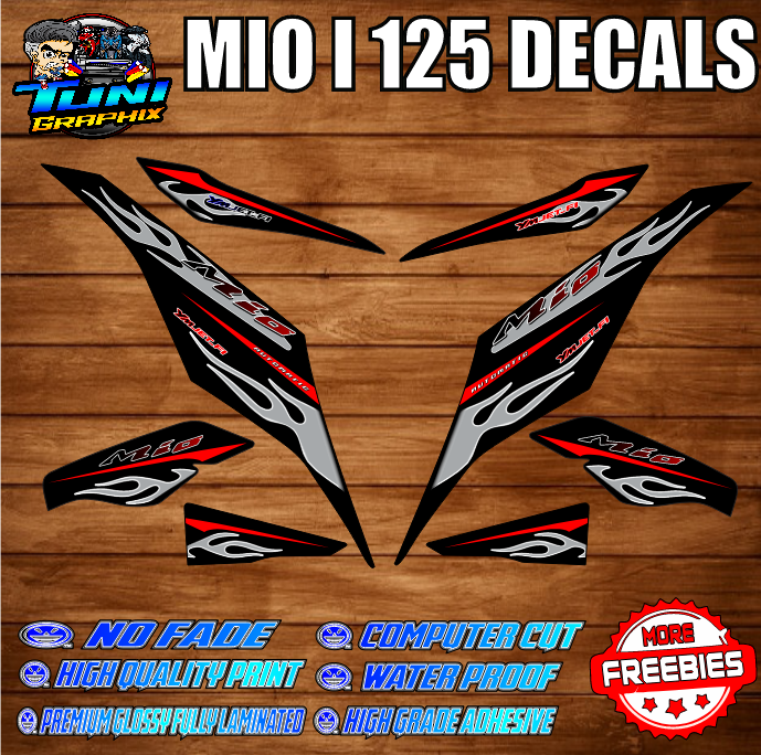 MIO I 125 FIRE TRIBAL STOCK DECALS (BLACK SERIES) with freebies | Lazada PH