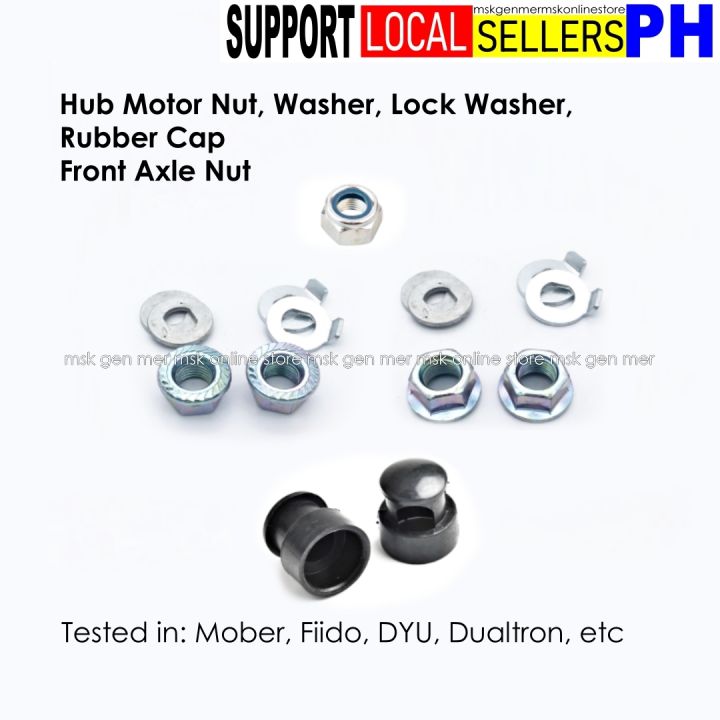 Hub Motor Nut Washer Lock Washer Front Axle Nut Rubber Cap for Electric ...