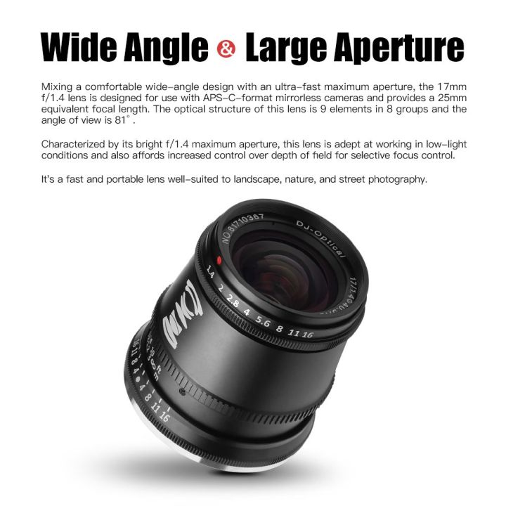 Ttartisan 17mm F1 4 Apsc Manual Focus Wide Portrait Lens Tt Artisans