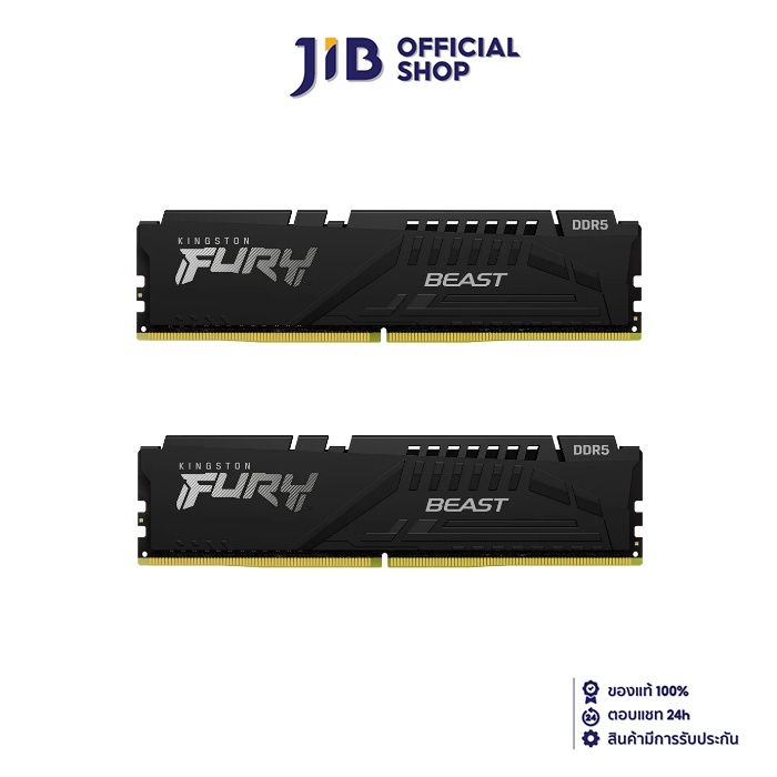 32GB (16GBx2) DDR5 5600MHz RAM (หน่วยความจำ) KINGSTON FURY BEAST DDR5 (BLACK) (KF556C40BBK2-32 ...