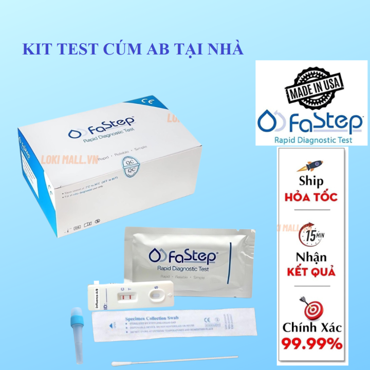 KIT TEST CÚM AB tại nhà, Test FASTEP chính xác nhanh chóng xét nghiệm ...