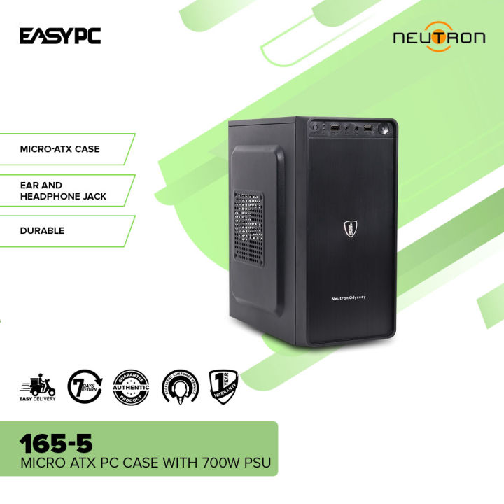 EasyPC | Neutron 165-5 / 165-2 Honeycomb Micro-ATX PC Case with 700W PSU Desktop Casings | Lazada PH