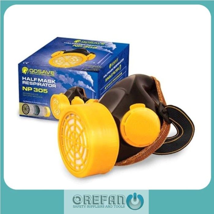 MASKER RESPIRATOR POLUSI GAS KIMIAHALF MASK SINGLE FILTER NP305 GOSAVE ...