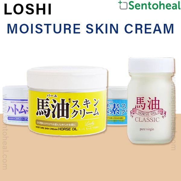 Loshi Horse Oil Moisture Skin Cream/ Urea/ Hatomugi/ Pure Virgin Horse ...