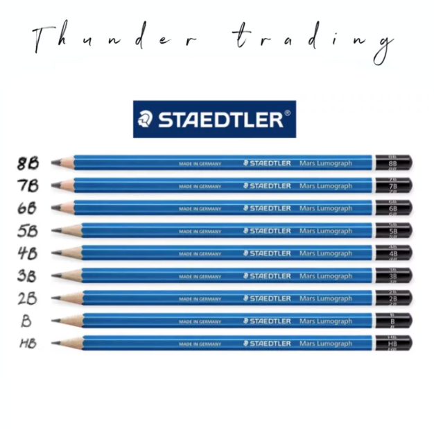 (12 Pcs ) STAEDTLER Mars lumograph sketching pencils HB,2B,3B,4B,5B,6B,7B,8B | Lazada Singapore