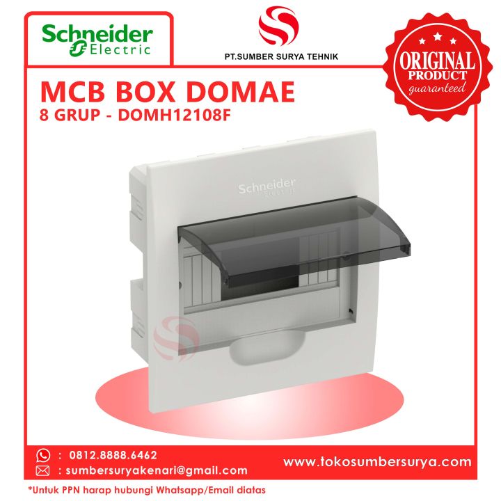 MCB Box / Box MCB Domae 8 Modul Pintu Transparan DOMH12108F Schneider ...