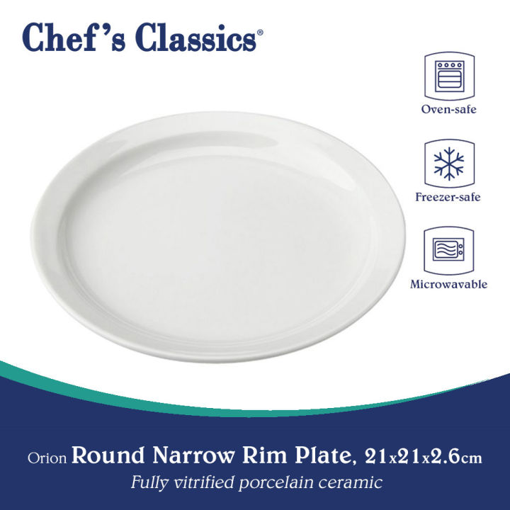 Chef's Classics Orion Ceramic Round Narrow Rim Plate, 21x21x2.6cm ...