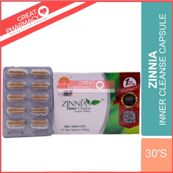 ZINNIA Inner Cleanse Vegetable Capsule 30s | Lazada