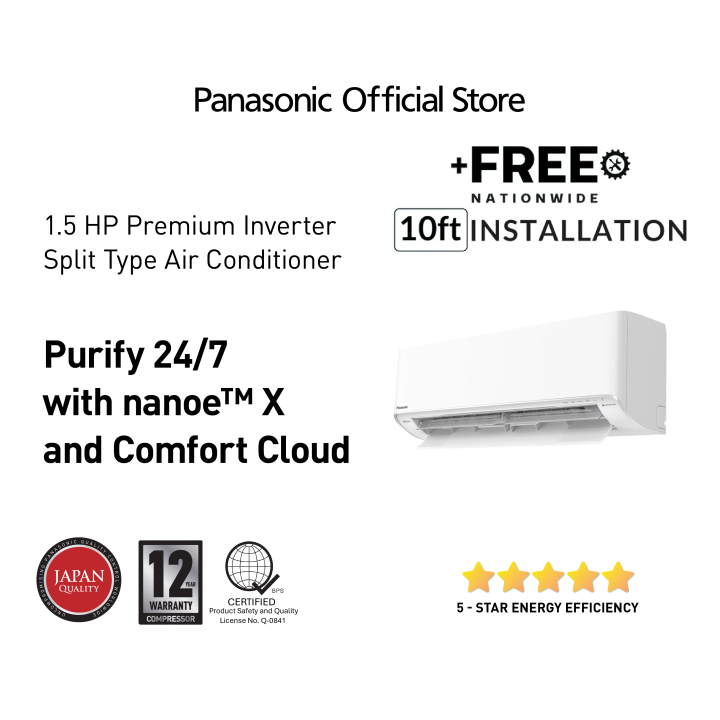 Panasonic CS-XU12AKQ 1.5Hp Premium Inverter AERO SERIES Single - Split Type Aircon | Lazada PH