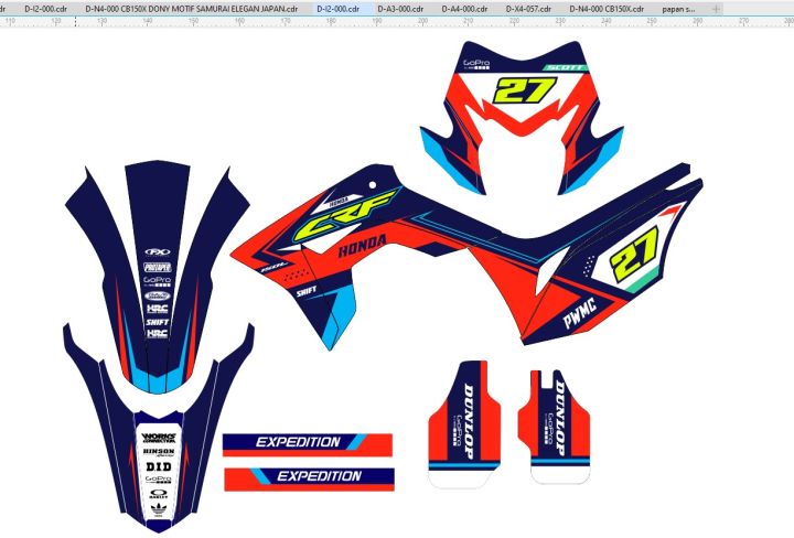 decal crf 150l merah biru supermoto | Lazada Indonesia