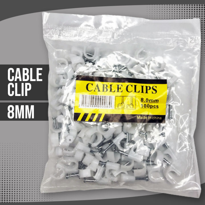 PVC Nail Cable Wire Clip Wall Hanging Clamp C Clamp White 8MM | Lazada PH