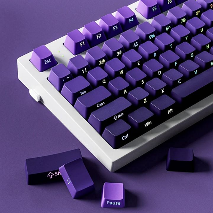 Gradient Purple Double Shot PBT Keycap Backlit Keycap 130 Key Full ...