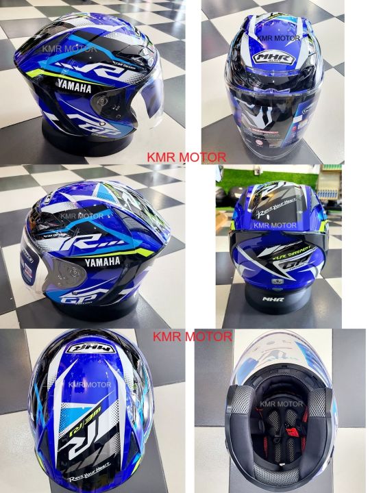 MHR BEATZ OF622 Moto GP R1 Ultra Blue Yamaha Edition Racing Helmet Open ...