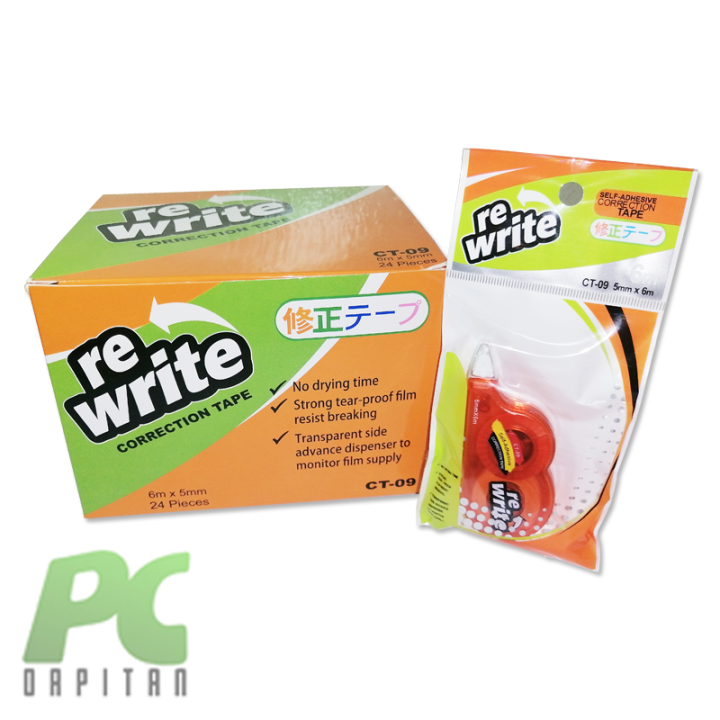 REWRITE CORRECTION TAPE CT-09 [24 PIECES/BOX] | Lazada PH