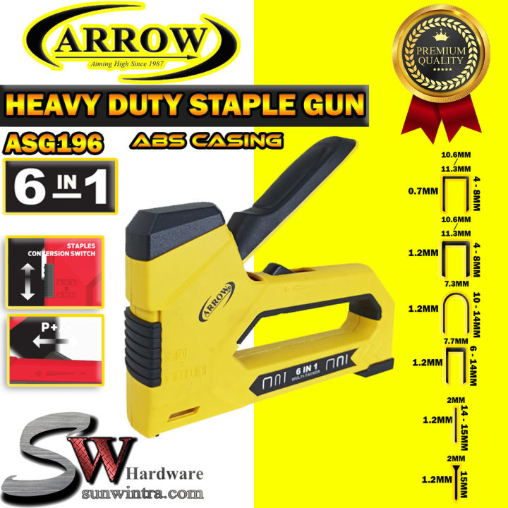 ARROW HEAVY DUTY STAPLE GUN ASG196 6 IN 1 STAPLE | Lazada