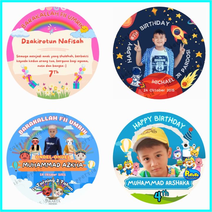 (7 cm isi 70 pcs stiker) sticker ulang tahun anak/stiker ulang tahun ...