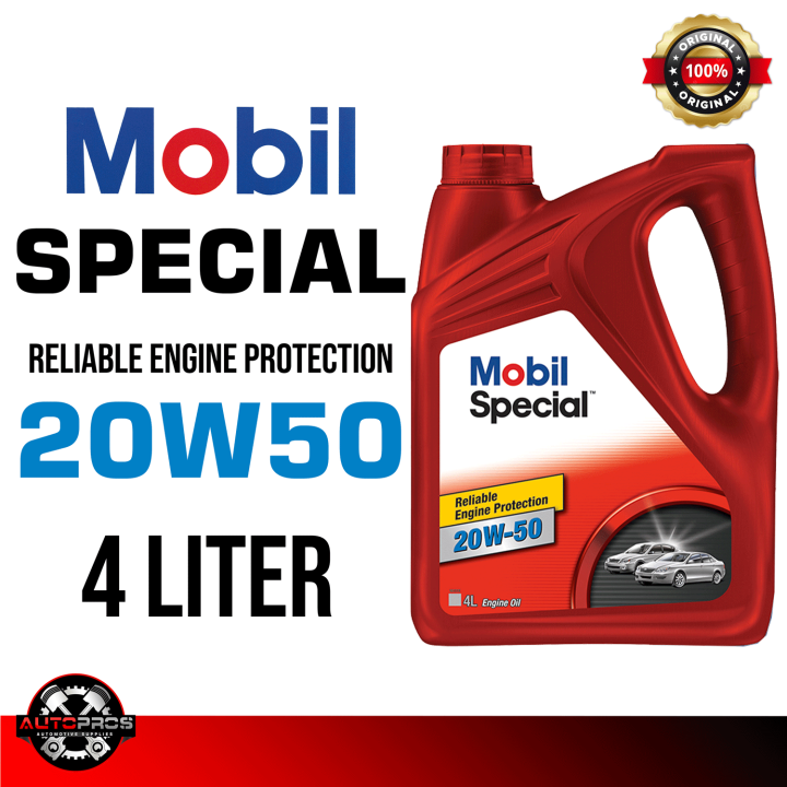 MOBIL Special 20W-50 Engine Oil 4 Liters / 1 Liter - API SL, SJ | Lazada PH