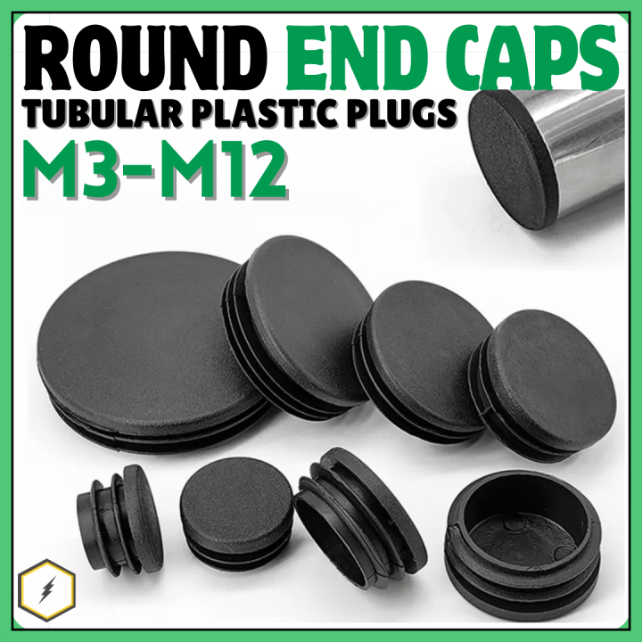 Round Black Plug Plastic Cap Hole End Caps for Steel Tubing- Flash ...