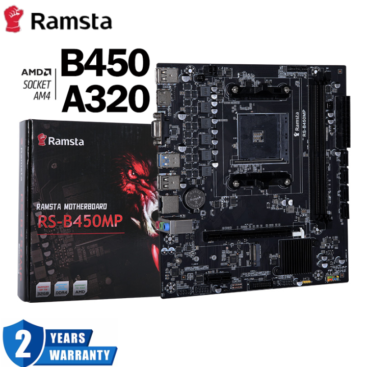 Ramsta A320/B450 ATX Motherboard Support AMD AM4 Socket A Series and ...