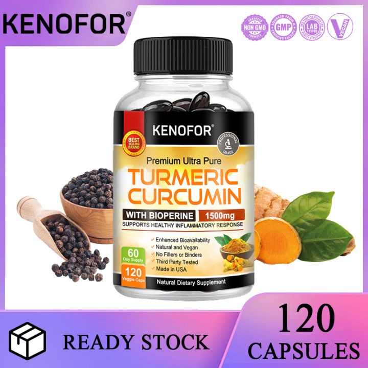KENOFOR Turmeric Curcumin Supplement 1500 mg - Natural joint support ...